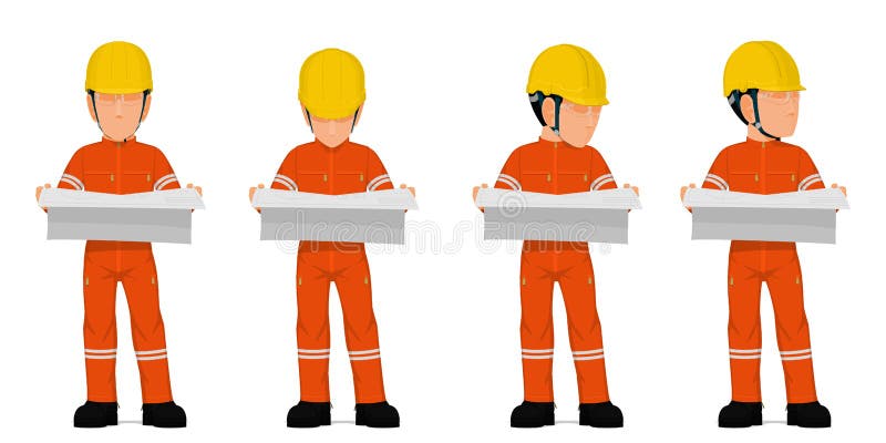 Engineer hold writing pad stock vector. Illustration of inspecting ...