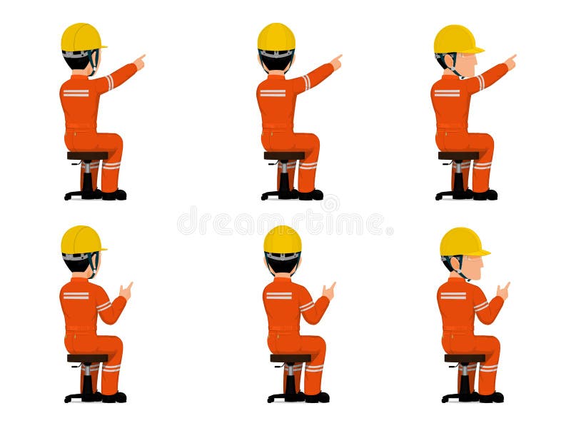 Set of Industrial Worker is Pointing To Something Stock Vector ...
