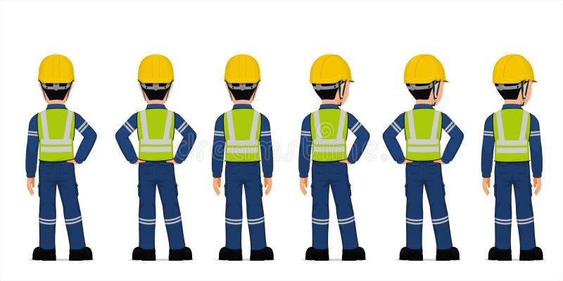 Set of Industrial Worker on White Background Stock Vector ...
