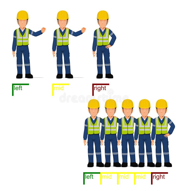 Set of Industrial Workers are Draping Arm Around Their Friend`s ...