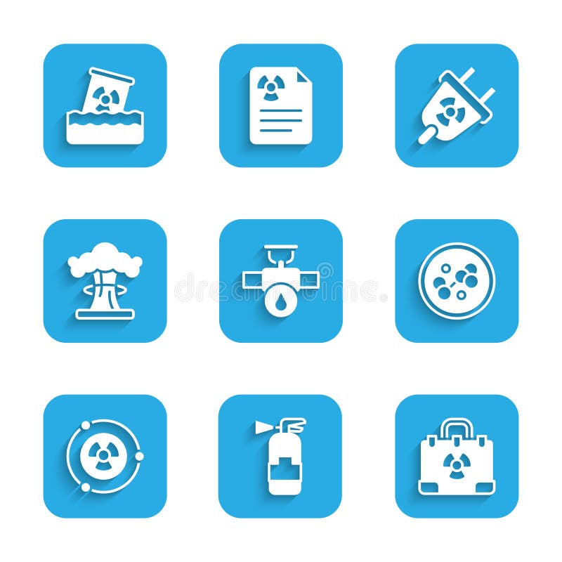 Set Industry Pipe and Valve, Fire Extinguisher, Radiation Nuclear ...