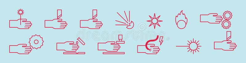 Set of Industry Warning Cartoon Icon Design Template with Various ...