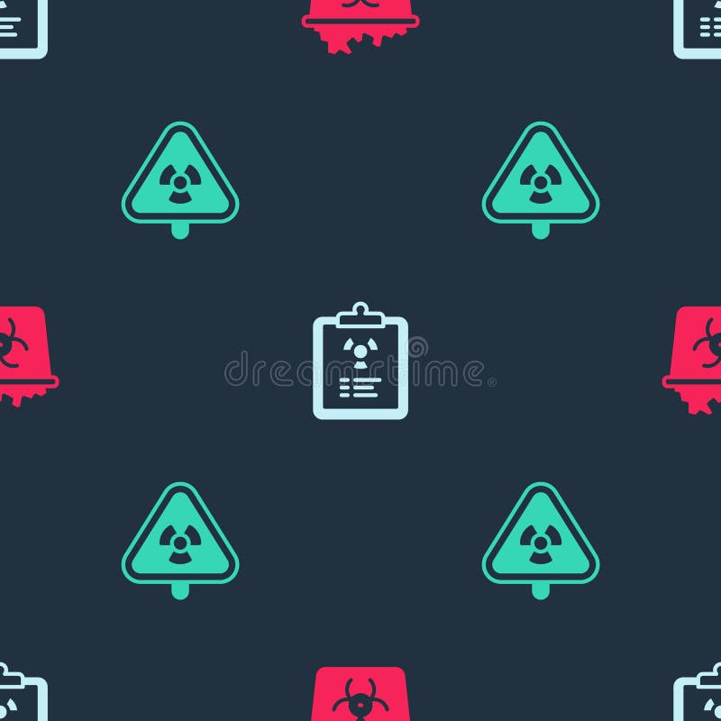 Set Infectious Waste, Radiation Warning Document and Triangle with ...