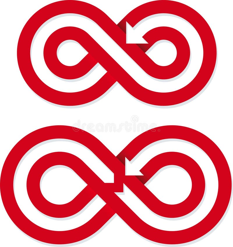 Set of Infinite Loops with Arrows. Two Versions Stock Illustration ...