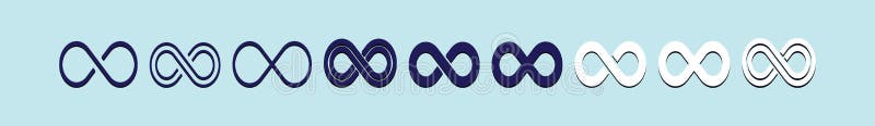 Set of Infinity. Cartoon Icon Design Template with Various Models ...
