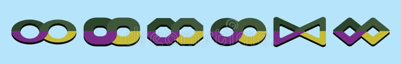 Set Of Infinity Cartoon Icon Design Template With Various Models ...