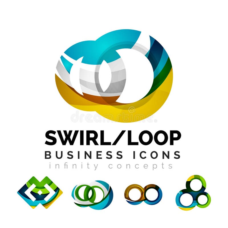 Set of Infinity Concepts, Loop Logo Designs Stock Illustration ...
