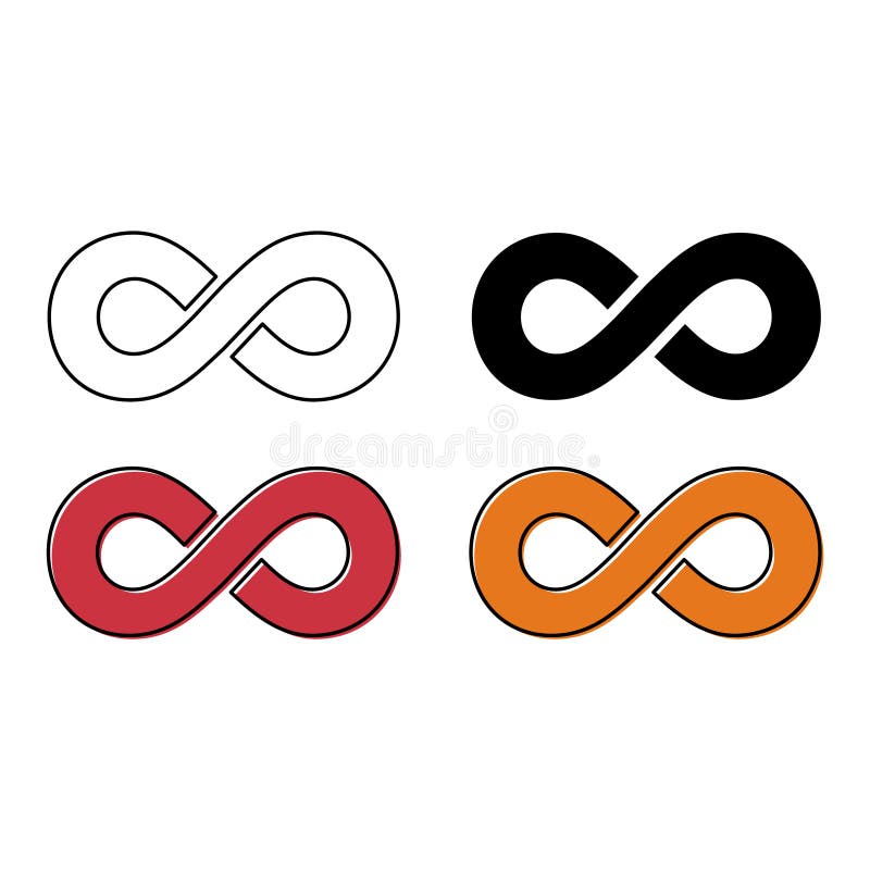 Set of Infinity Geometric Icon, Mathematical Tattoo Symbol, Endless ...