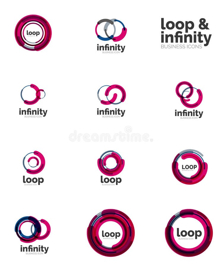 Set of Infinity and Loop Business Logos Stock Vector - Illustration of ...