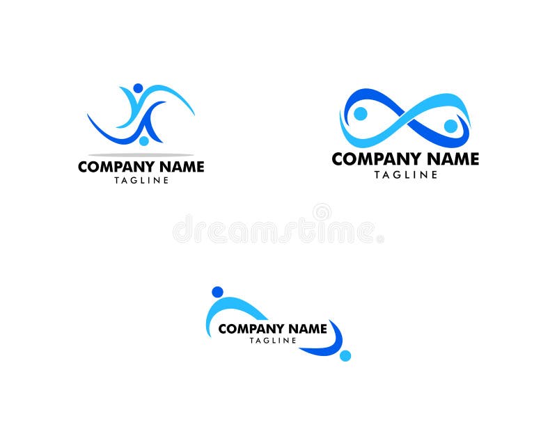 Set of Infinity People Logo Design Template Stock Vector - Illustration ...