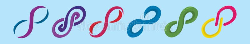 Set of Infinity Symbol Cartoon Icon Design Template with Various Models ...