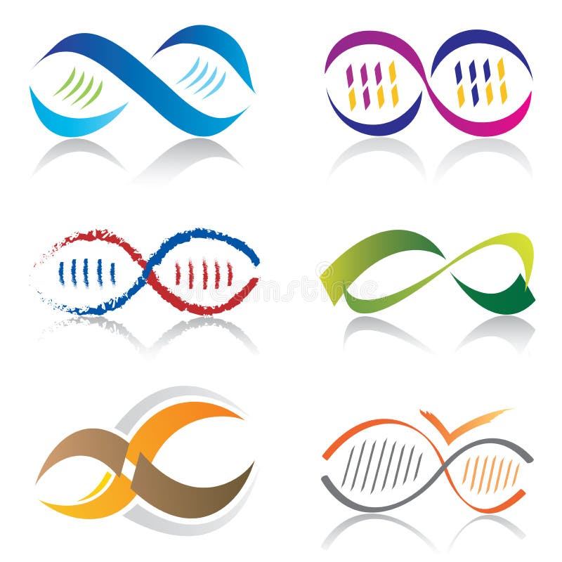 Set of Infinity Symbol Icons / DNA Molecule Icons Stock Vector ...