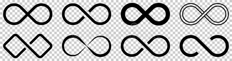 Set of infinity symbols stock vector. Illustration of endless - 259383475