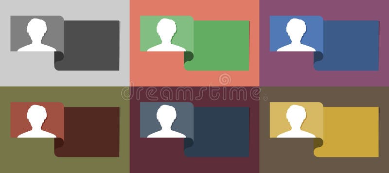 The Set of Info Templates with Head Icon Stock Vector - Illustration of ...