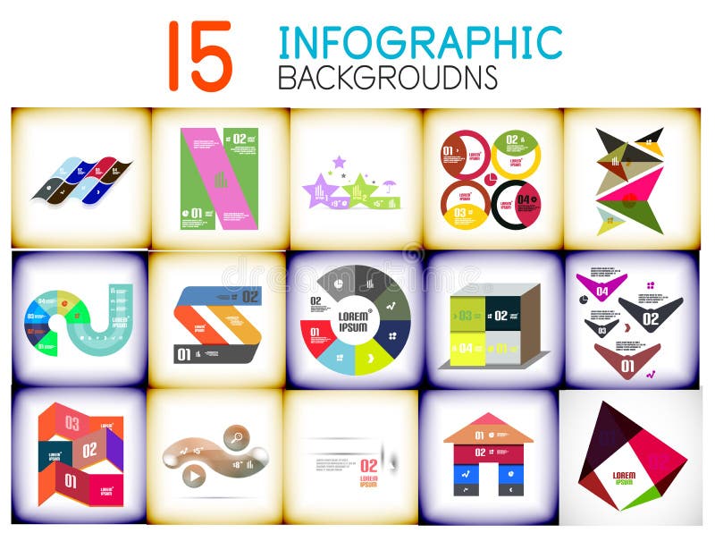 Set of Infographic Backgrounds Stock Vector - Illustration of line ...