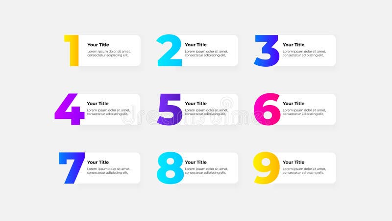 Set of Infographic Banners with Numbers from 1 To 9 Stock Vector ...