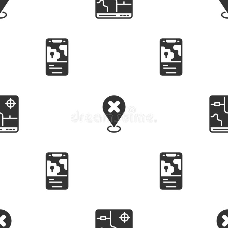 Set Infographic of City Map, Location with Cross Mark and City ...