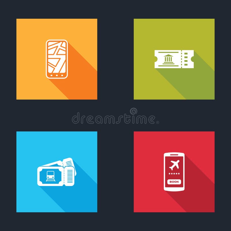 Set Infographic of City Map, Museum Ticket, Train and Mobile with Icon ...