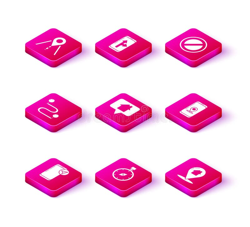 Set Infographic of City Map Navigation, Compass, Route Location, Map ...