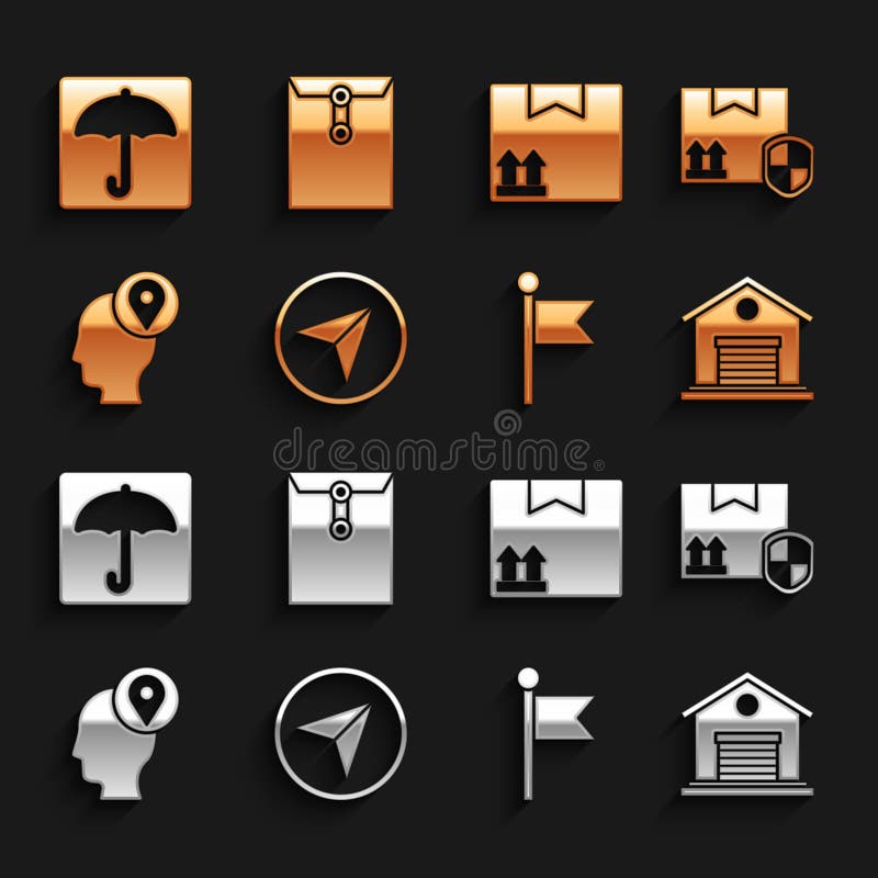 Set Infographic of City Map Navigation, Delivery Pack Security with ...