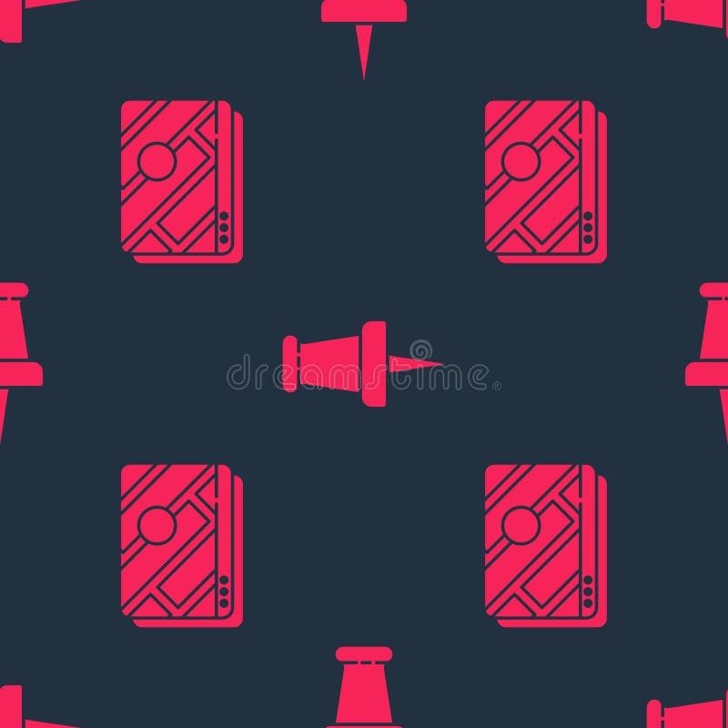 Set Infographic of City Map Navigation and Push Pin on Seamless Pattern ...