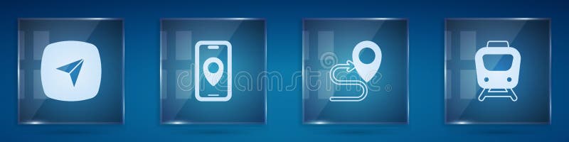 Set Infographic of City Map Navigation, City, Route Location and Train ...