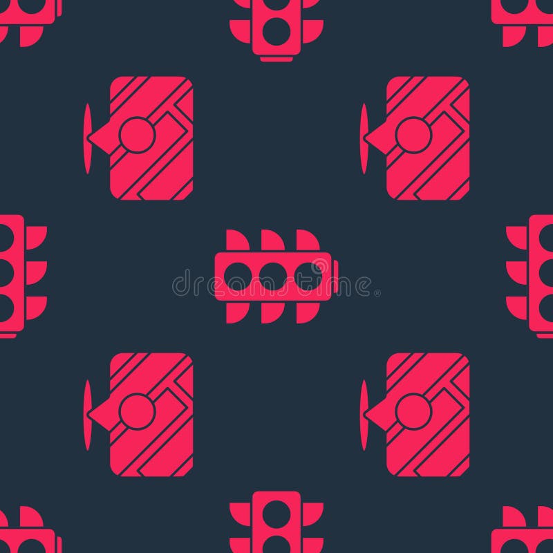 Set Infographic of City Map Navigation and Traffic Light on Seamless ...