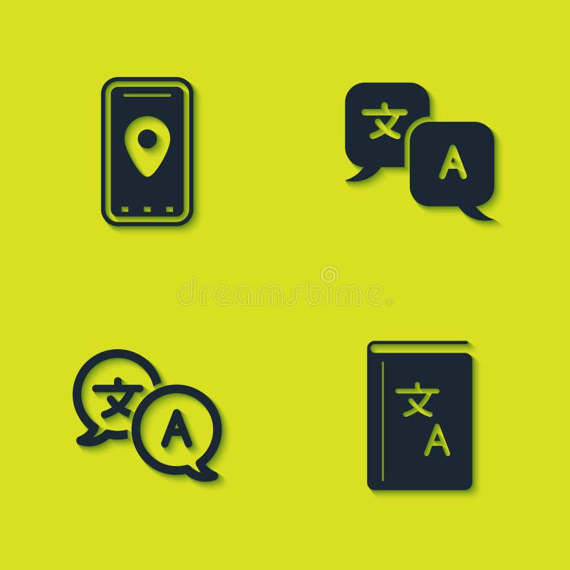Set Infographic of City Map, Translator Book, and Icon. Vector Stock ...