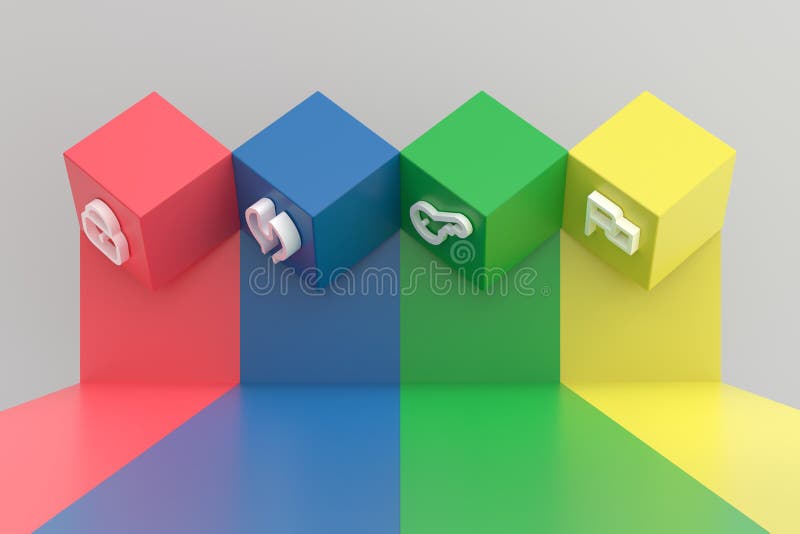 Set of Infographic Colorful Banners Square Sections Stock Illustration ...