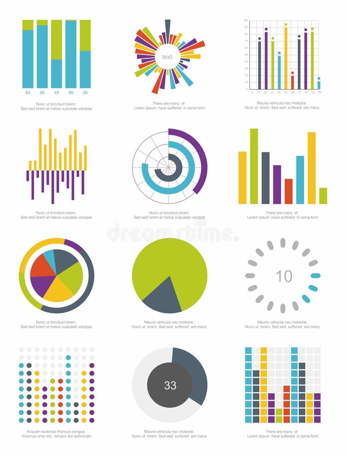 Pie Chart Parts for Infographic. Circle Sections 4, 8, 12. Percent ...