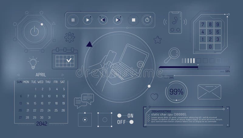 Set of Infographic Elements about Computer Communication and Social ...