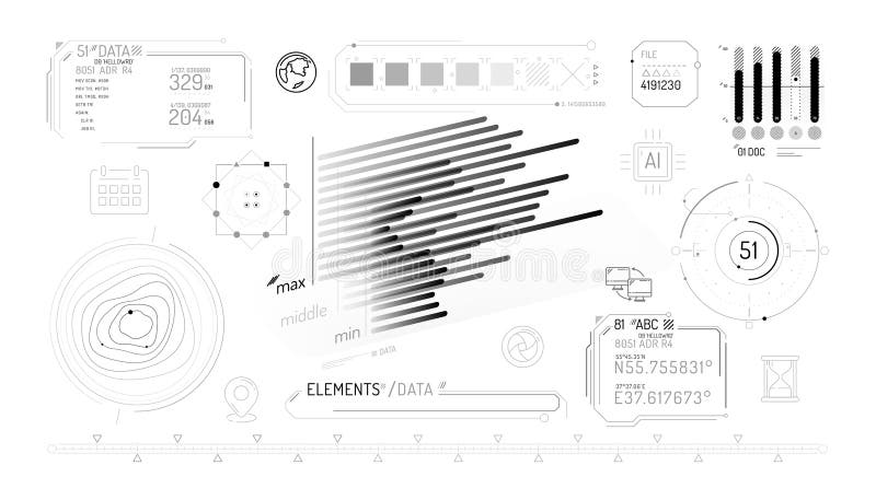 Set of Infographic Elements about Data Exchange and Geolocation. Stock ...
