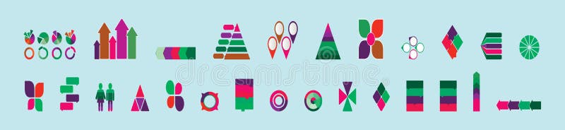 Set of Infographic Elements Data Visualization Cartoon Icon Design ...