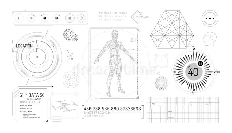 Set of Infographic Elements about Drone Control and Augmented Reality ...