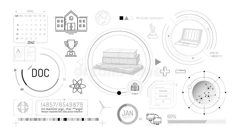 Set of Infographic Elements about Education and Learning. Stock ...