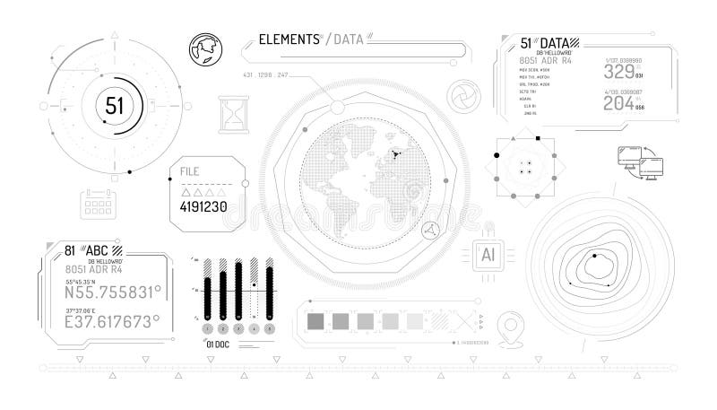 Set of Infographic Elements about Geolocation and Data Exchange. Stock ...