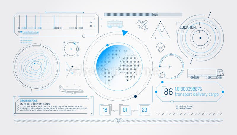 Set of Infographic Elements about Geolocation and Transportation ...