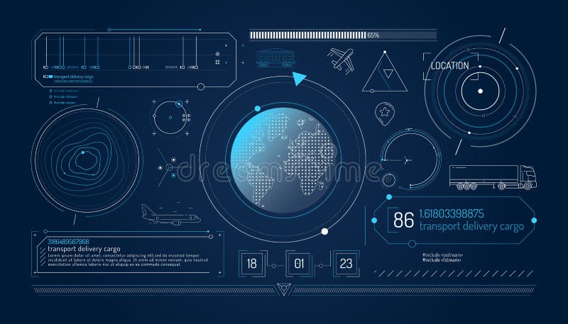 Set of Infographic Elements about Geolocation and Transportation ...
