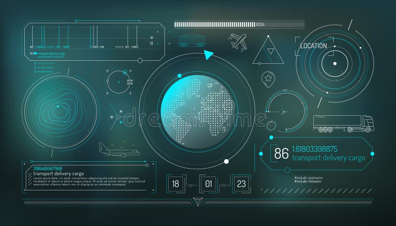 Set of Infographic Elements about Geolocation and Transportation ...