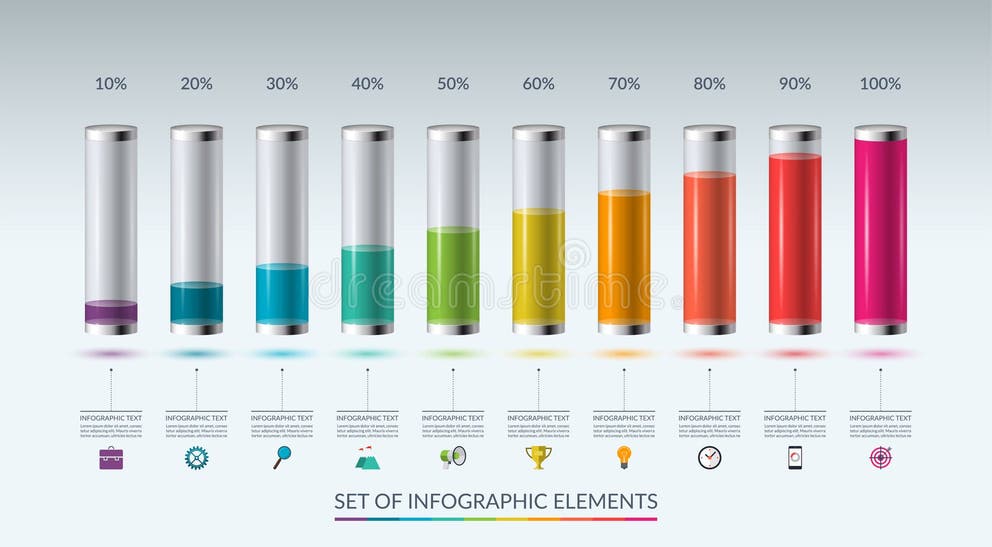 Set of Infographic Elements for Graph, Chart or Diagram in the Form of ...