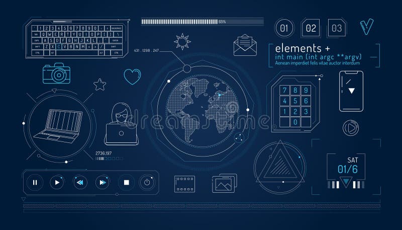 Set of Infographic Elements about Internet Communication and Global ...
