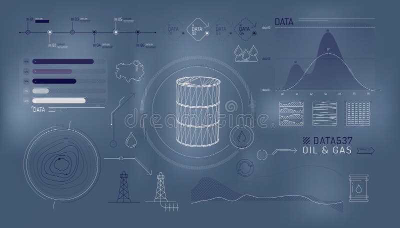 Set of Infographic Elements about Oil Exploration and Production. Stock ...