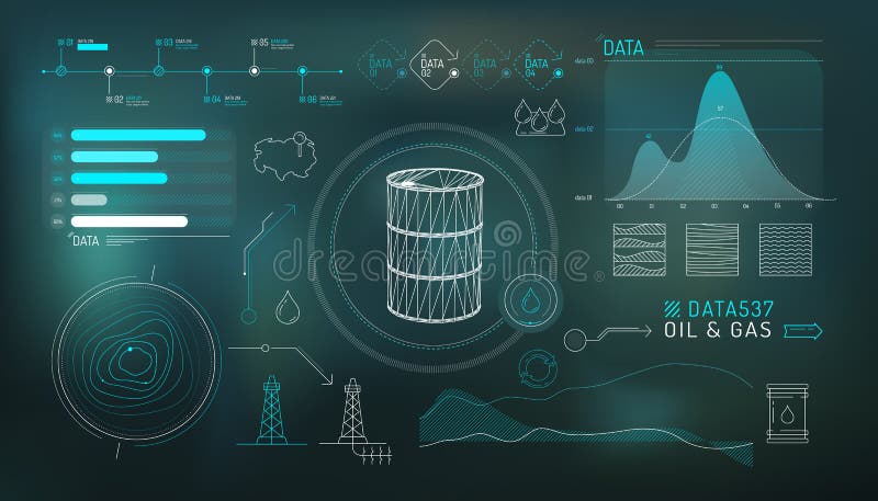 Set of Infographic Elements about Oil Exploration and Production. Stock ...