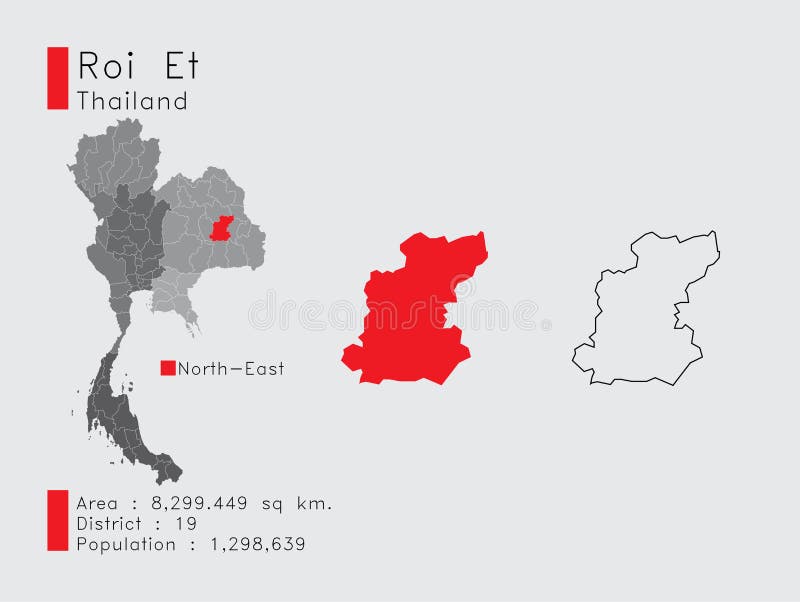 A Set of Infographic Elements for the Province Roi Et Position in ...
