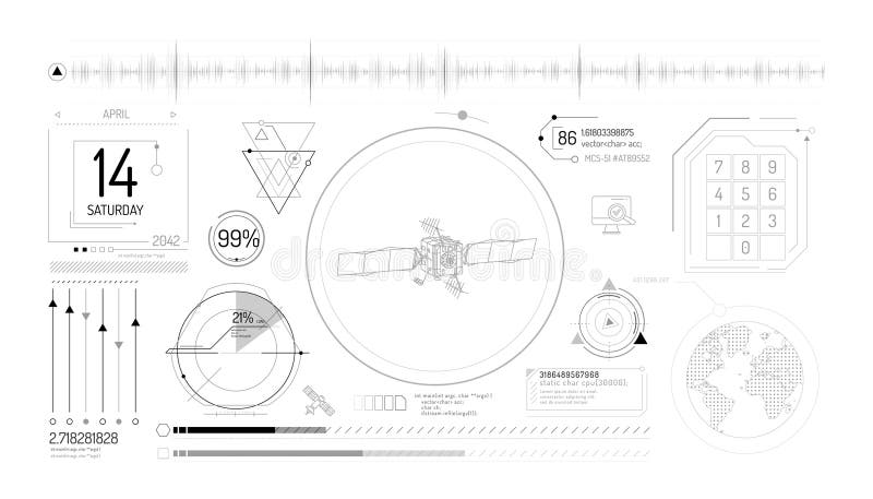 Set of Infographic Elements about Satellite Data Entry. Stock Vector ...