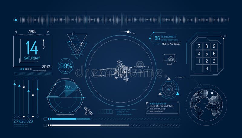 Set of Infographic Elements about Satellite Data Entry. Stock Vector ...