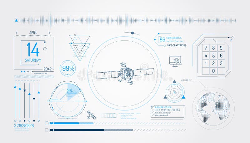 Set of Infographic Elements about Satellite Data Entry. Stock Vector ...