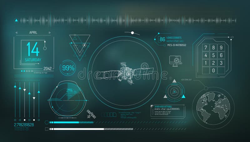 Set of Infographic Elements about Satellite Data Entry. Stock Vector ...