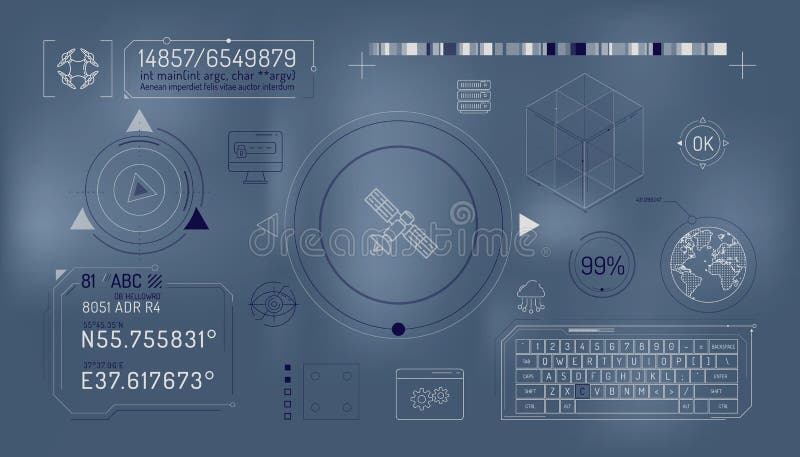 Set of Infographic Elements about Satellite and Quadcopter Data ...