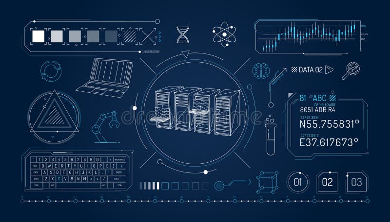Set of Infographic Elements about Scientific Data Storage. Stock Vector ...